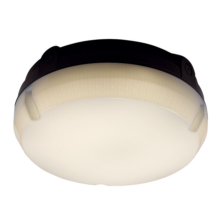 LED Round Bulkhead - Black - 14W - Emergency Back Up - Elevator Equipment