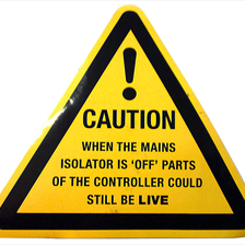 Caution Isolator Sign / Notice - Elevator Equipment