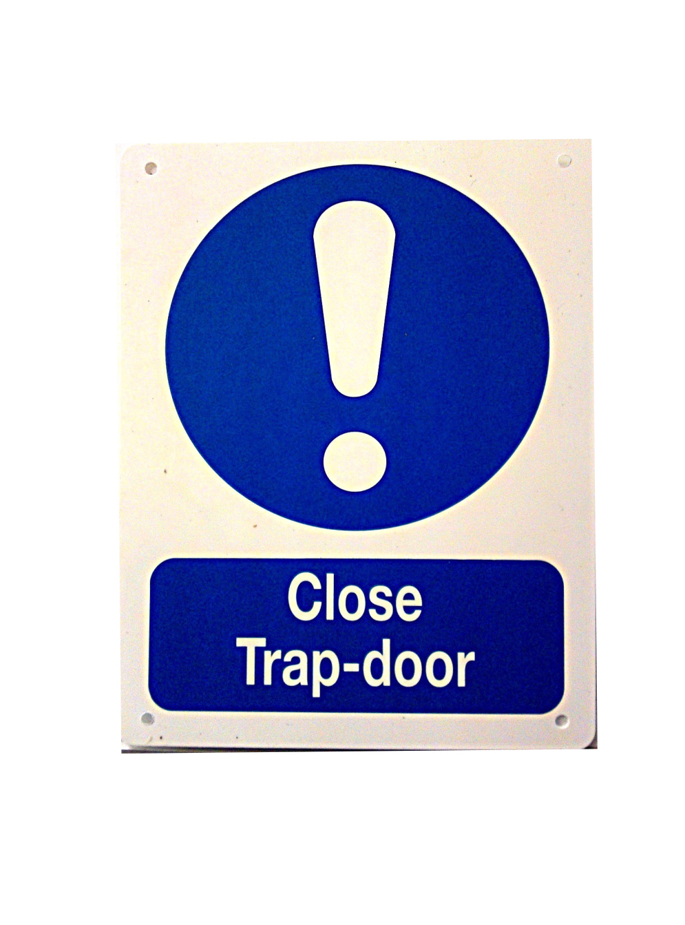 Close Trap Door Notice - Elevator Equipment
