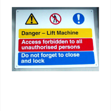 Danger Lift Machine Room Notice - Elevator Equipment