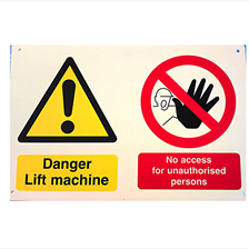 Danger Machine Room Notice - Elevator Equipment