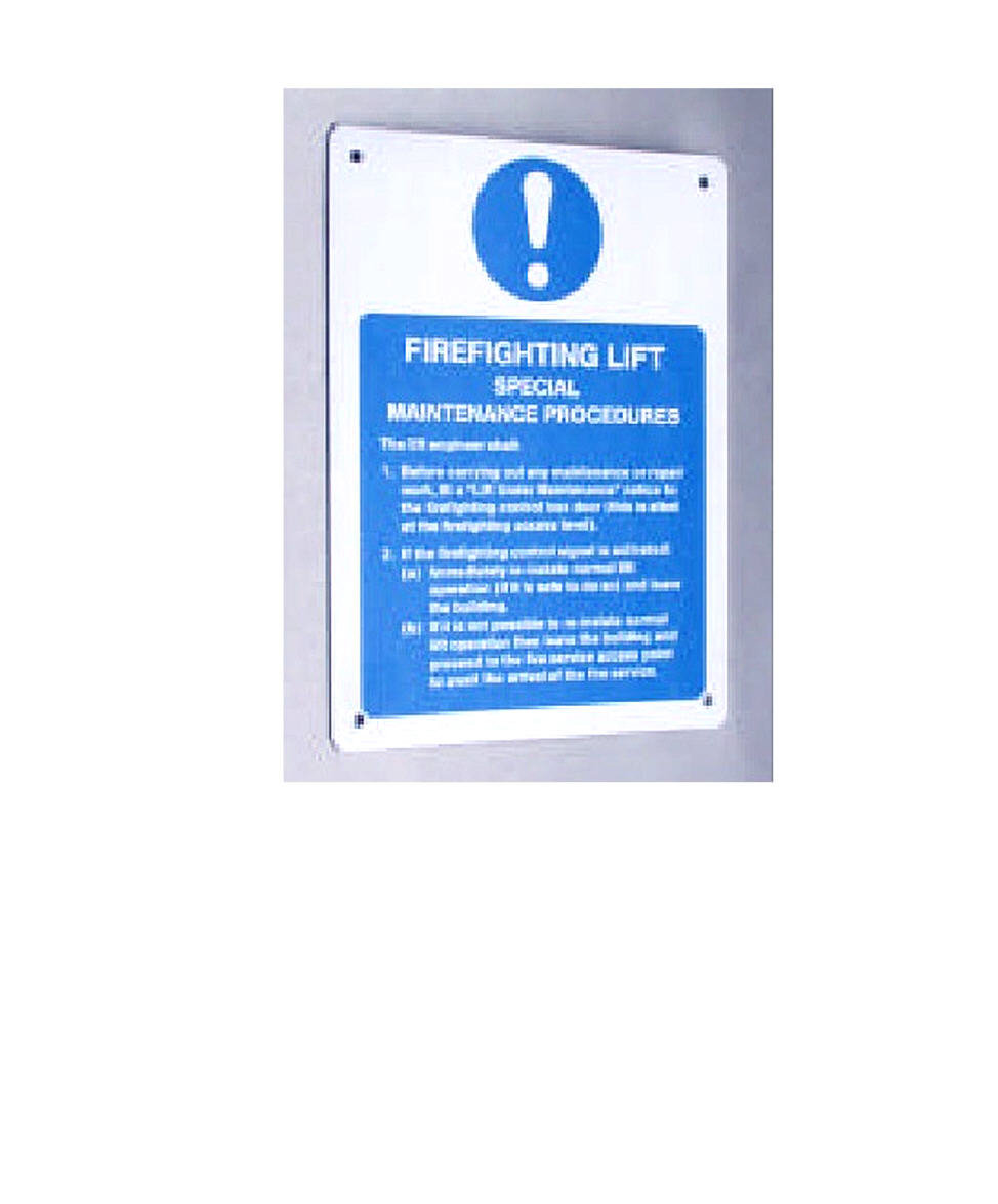 Firefighting Lift Notice - Elevator Equipment