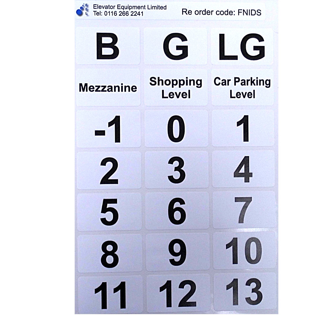Floor Identification Labels - Elevator Equipment