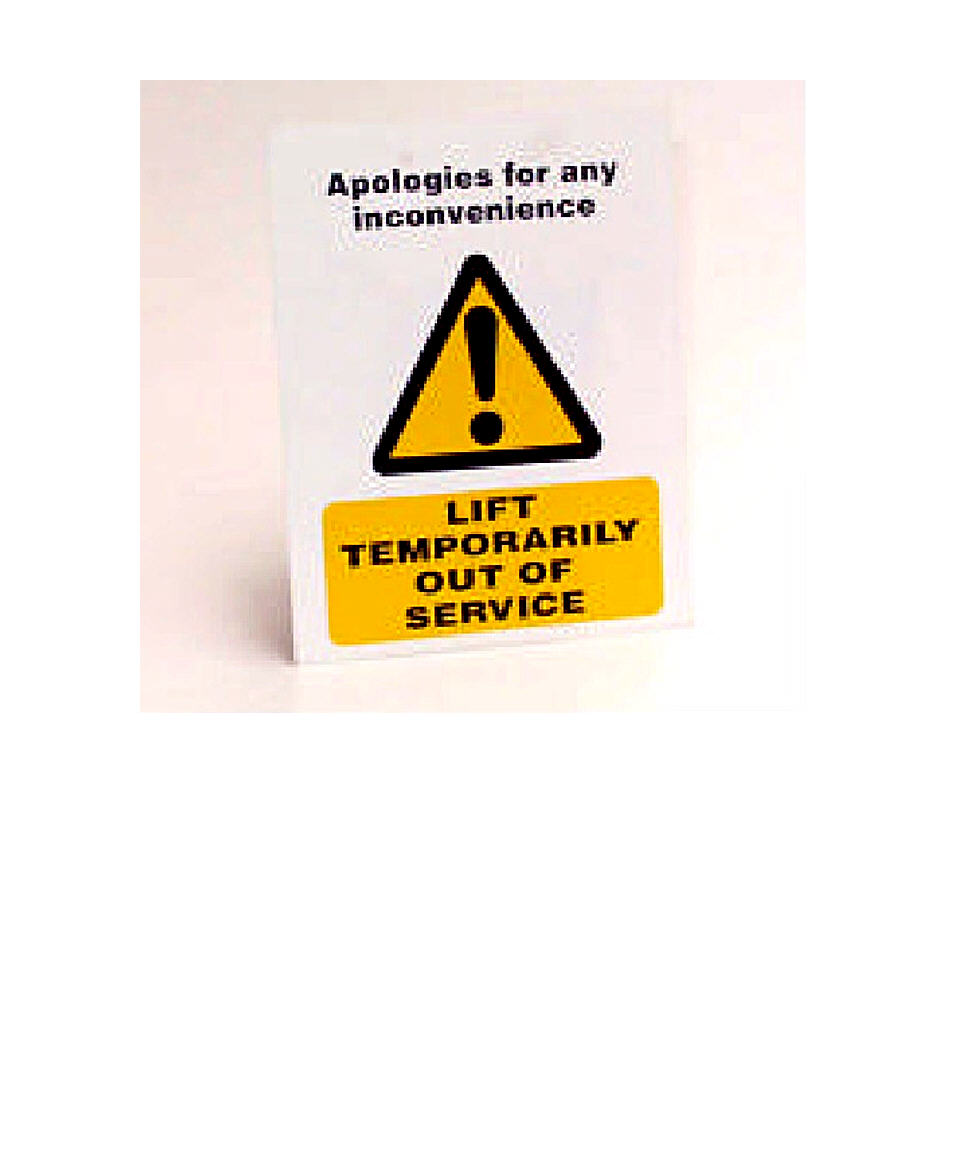 Out Of Service Notice - Elevator Equipment