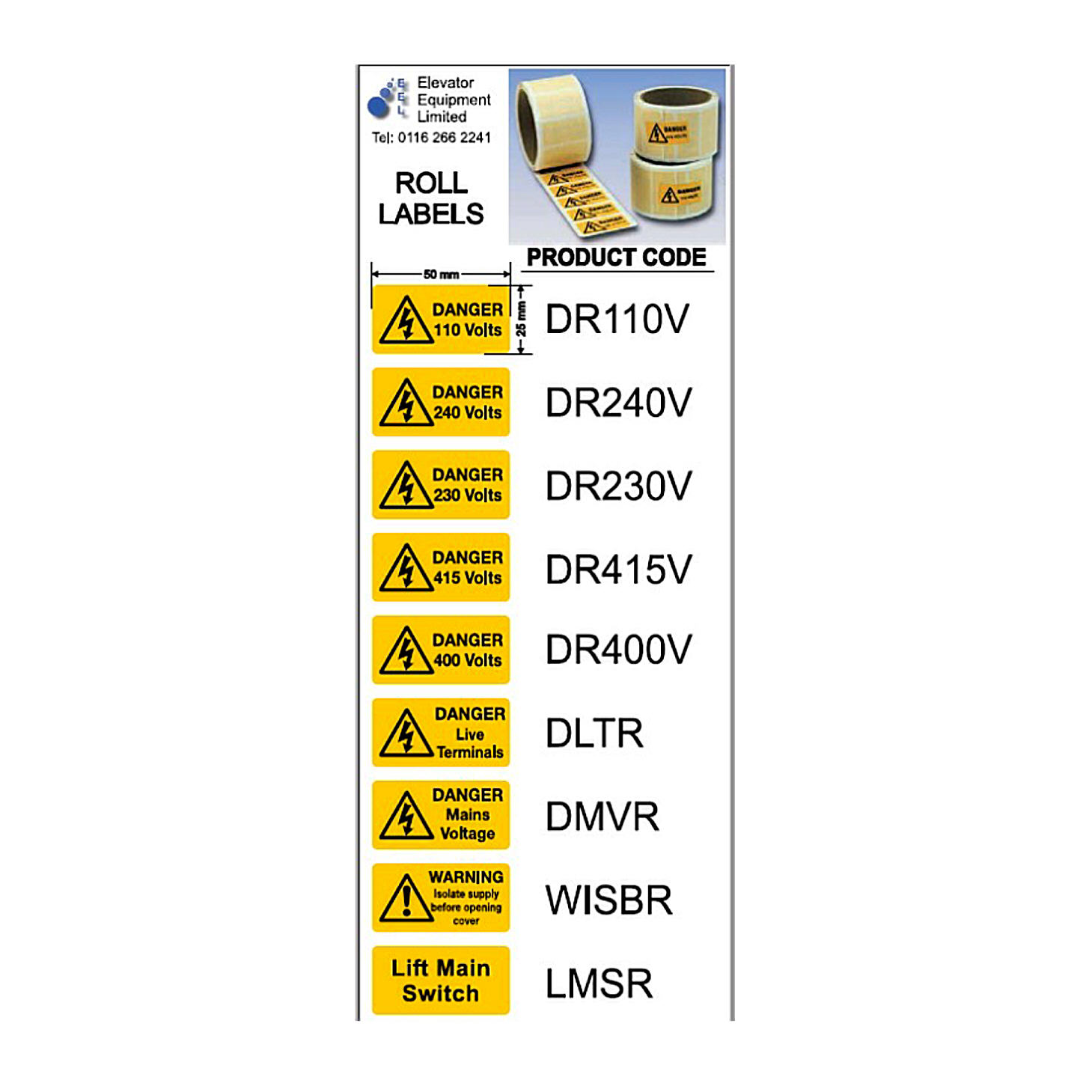 Self Adhesive Warning Labels - Elevator Equipment