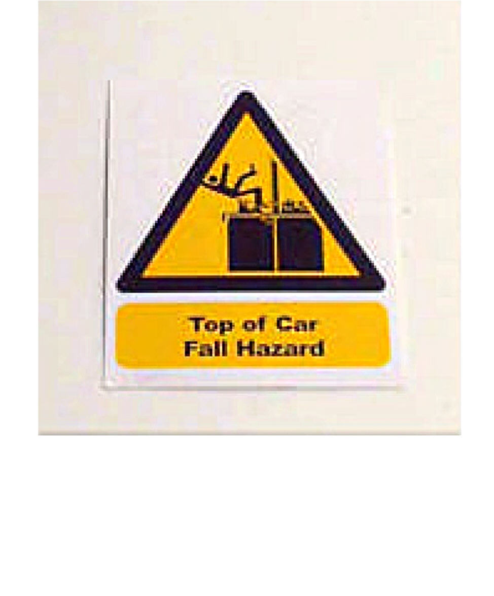 Top Of Car Fall Hazard Notice - Elevator Equipment