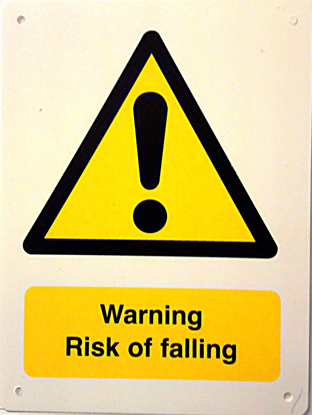 Risk Of Falling Notice - Elevator Equipment