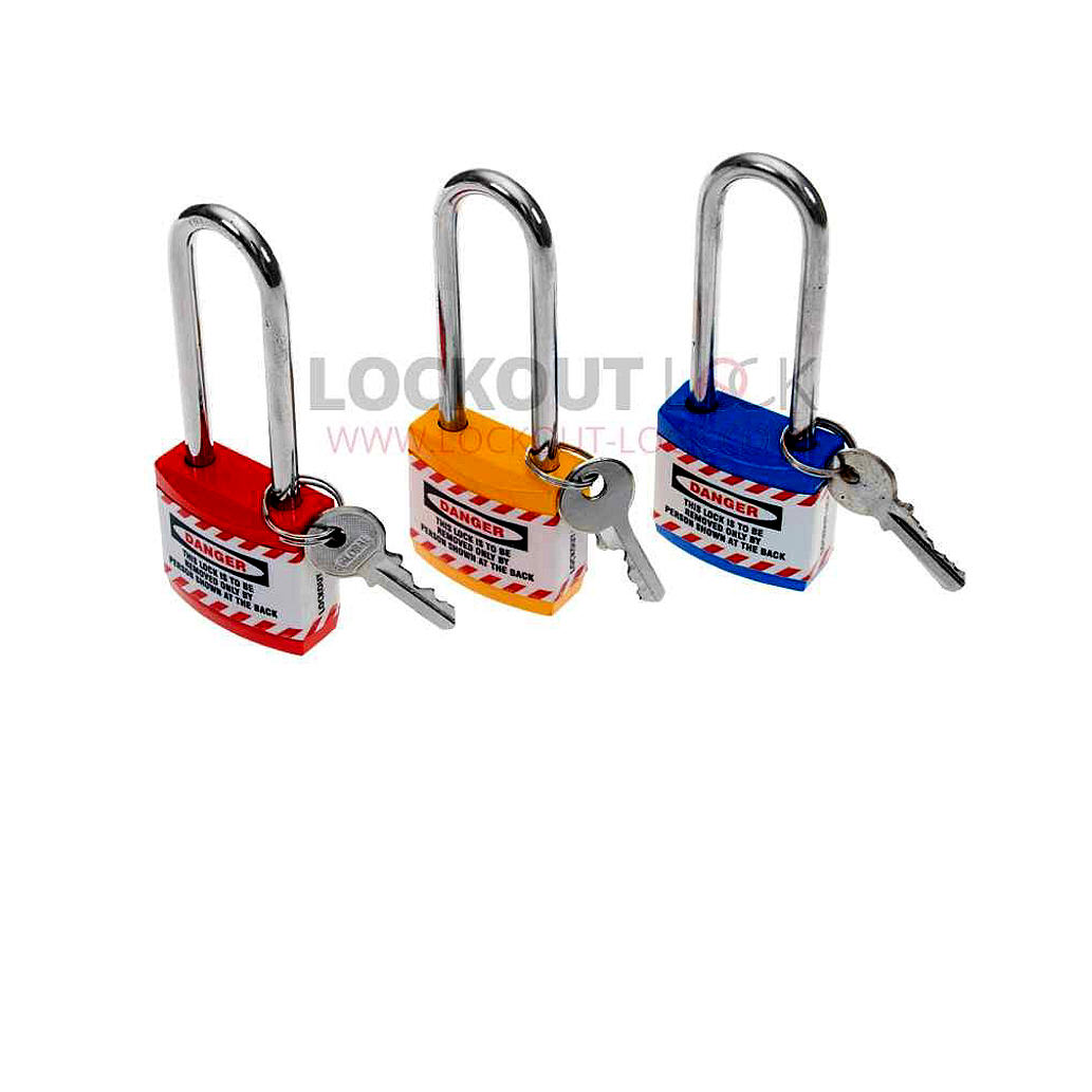 Jacket Lockout Lock With Long Shackle - Set of 3 - Elevator Equipment