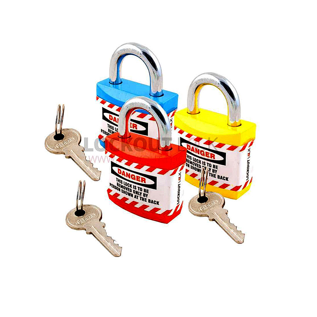 Jacket Lockout Lock With Regular Shackle - Set of 3 - Elevator Equipment